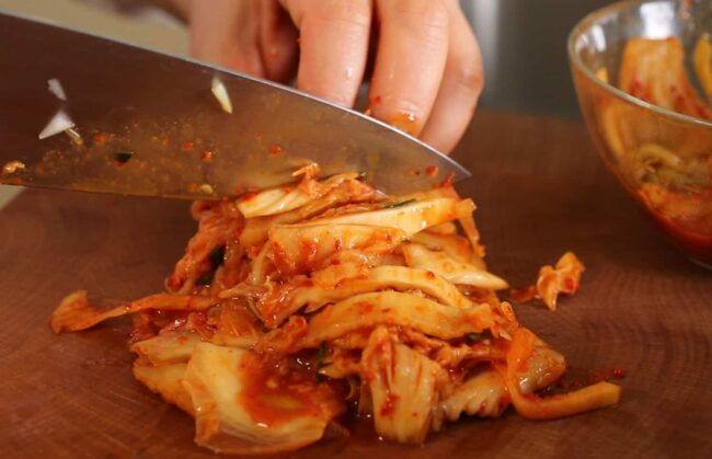 Kimchi Hot Dog recipe by Maangchi
