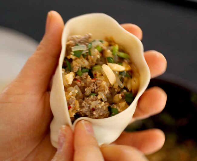 King-size kimchi dumplings (Kimchi-wangmandu) recipe by Maangchi