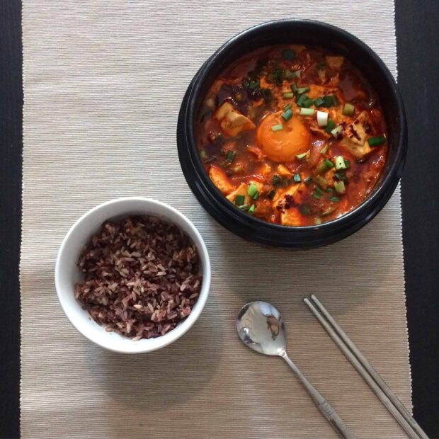Haemul sundubu-jjigae (Spicy soft tofu stew with seafood) recipe by ...