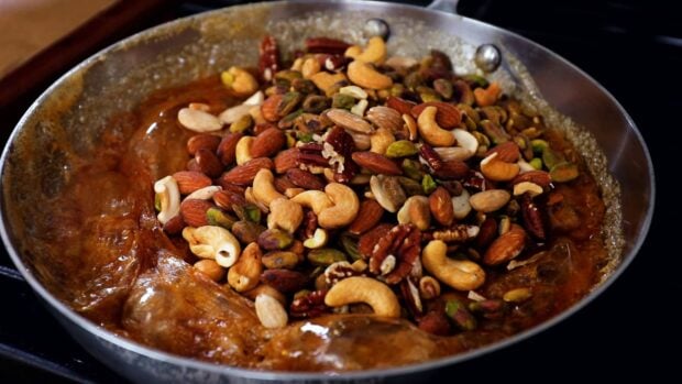 Crunchy Korean nut candy (Yeot-gangjeong: 엿강정) recipe by Maangchi