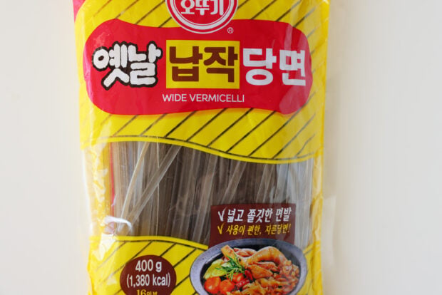 Flat starch noodles (Napjak dangmyeon) - Maangchi’s Korean cooking ...