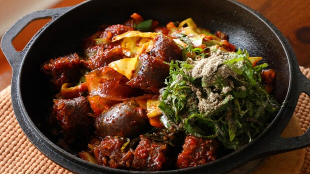 Sundae-bokkeum (Spicy stir-fried blood sausage) 순대볶음 recipe by Maangchi
